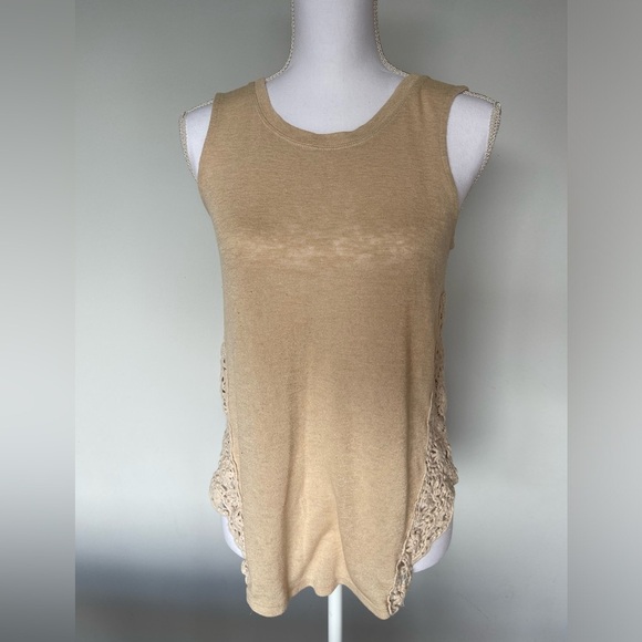 Mossimo Supply Co. | Tops | Cream Colored Tank With Lace Cut Outs Size ...